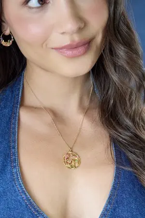 ALEX AND ANI Woodland Gemstone Hoop Earrings