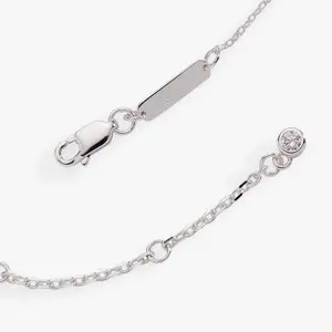 ALEX AND ANI Star Of David Delicate Pave Beaded Chain Bracelet - Silver