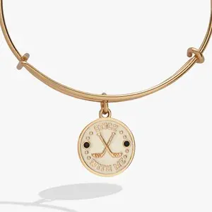 ALEX AND ANI Hockey "stick With Me" Charm Bangle