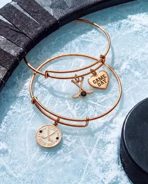 ALEX AND ANI Hockey "stick With Me" Charm Bangle