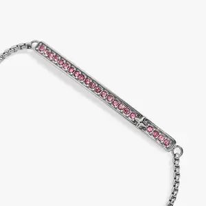 ALEX AND ANI October Everyday Birthstone Pave Bolo Bracelet - Silver