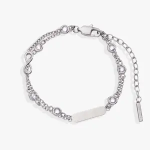 ALEX AND ANI Infinity Chain Double Strand Bracelet - Silver