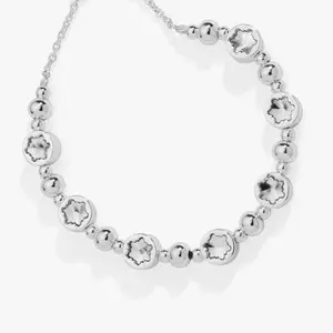 ALEX AND ANI Crystal Snowflake Beaded Bolo Bracelet