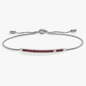 ALEX AND ANI January Everyday Birthstone Pave Bolo Bracelet - Silver