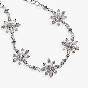 ALEX AND ANI Baguette Snowflake Linear Bracelet - Silver