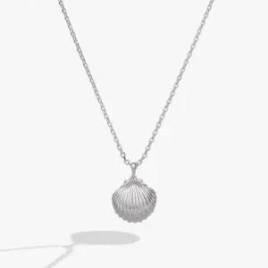 ALEX AND ANI Salt + Sea 'seashells Are Love Letters In The Sand' Seashell Locket Pendant - Silver