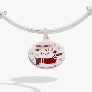 ALEX AND ANI Dachshund Through The Snow' Dog Charm Bangle