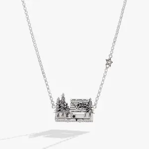 ALEX AND ANI The Twilight Saga Forks Necklace - Silver