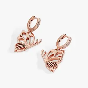 ALEX AND ANI Goliath Butterfly Openwork Huggie Earrings