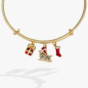 ALEX AND ANI Sleigh' Santa Slay Multi-charm Bangle - Silver