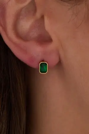 ALEX AND ANI May Emerald-cut Birthstone Stud Earrings - Gold