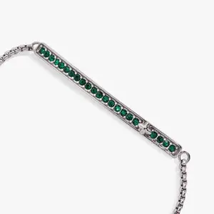 ALEX AND ANI May Everyday Birthstone Pave Bolo Bracelet - Silver