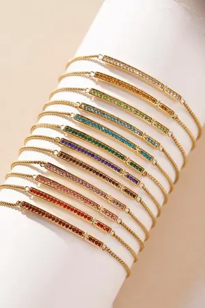 ALEX AND ANI May Everyday Birthstone Pave Bolo Bracelet - Silver