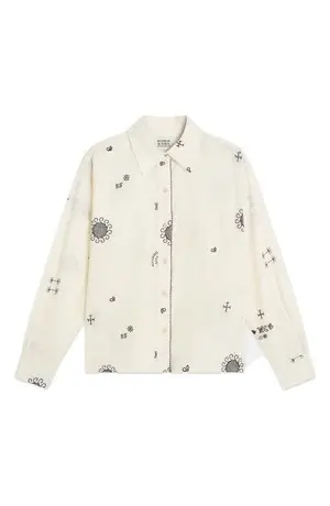 Scotch & Soda Embroidered Relaxed Fit Cotton Shirt