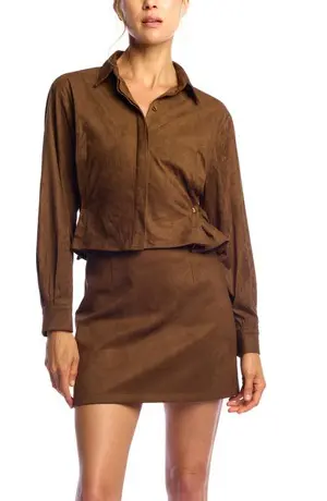 LBLC THE LABEL Brett Faux Suede Mini Skirt