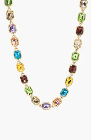 NIALAYA JEWELRY Emerald-cut Crystal Necklace - Multicolor