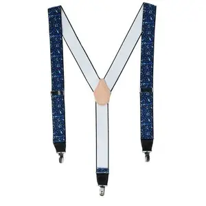 CROOKHORNDAVIS The Brocade 35mm Clip End Elastic Braces - Royal