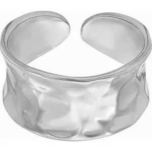 BEARFRUIT JEWELRY Kat Stamped Textured Ring Chunky Bold Modern Statement Jewelry - Silver