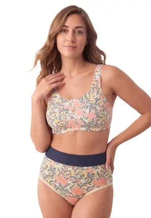 COMFORT CHOICE 3 Pack Wireless Light Support Cotton Bra Ivory Assorted