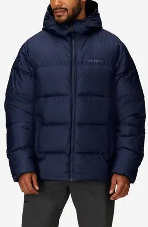 MARMOT Guides 700-fill-power Water-repellent Down Hooded Jacket - Arctic Navy