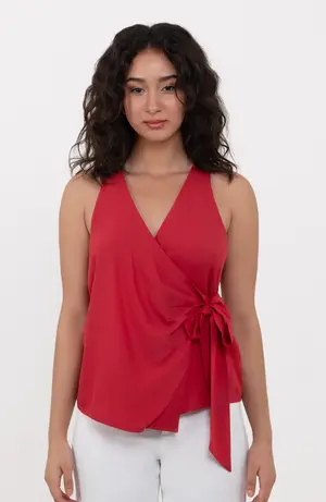 AAM THE LABEL The Wrap Top - Cherry