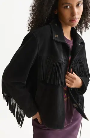 Scotch & Soda Fringe Suede Jacket