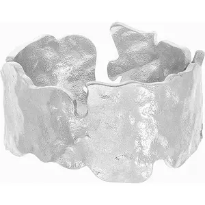 BEARFRUIT JEWELRY Ember Irregular Resin Art Ring Adjustable Modern Statement Jewelry - Silver