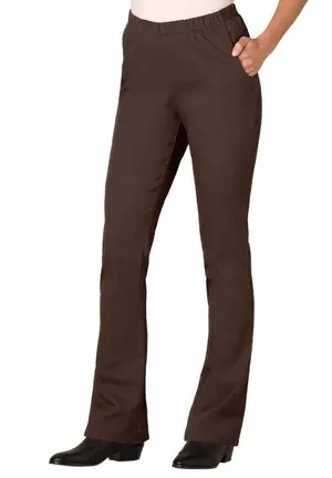 WOMAN WITHIN Fineline Stretch Denim Pull On Bootcut Jeans Chocolate