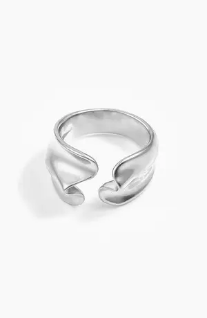 BEARFRUIT JEWELRY Meena Irregular Width Band Ring Adjustable Modern Minimalist Silver