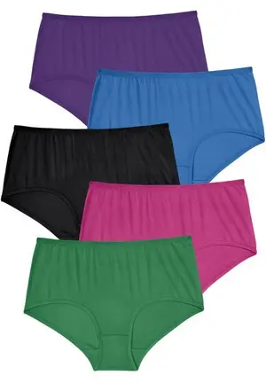 COMFORT CHOICE Full Coverage Stretch Cotton Brief 5 Pack Bright Pack