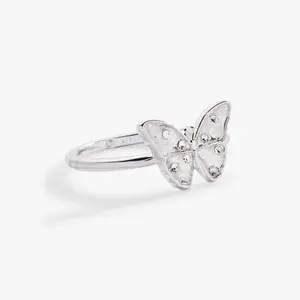 ALEX AND ANI Glass Butterfly Statement Ring