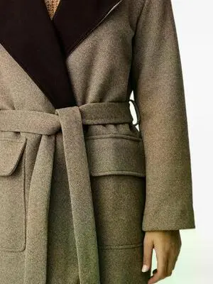 FRACOMINA Herringbone Belted Coat