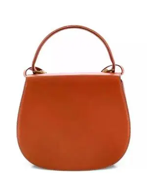 Gucci Lock Ring Vintage Horsebit Convertible Top Handle Bag Satchel - Brown