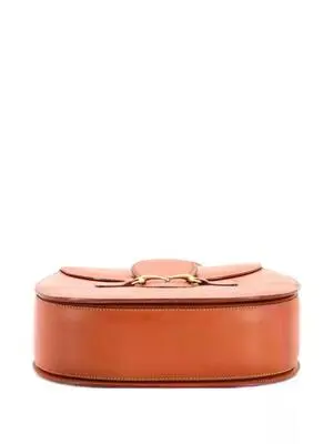 Gucci Lock Ring Vintage Horsebit Convertible Top Handle Bag Satchel - Brown