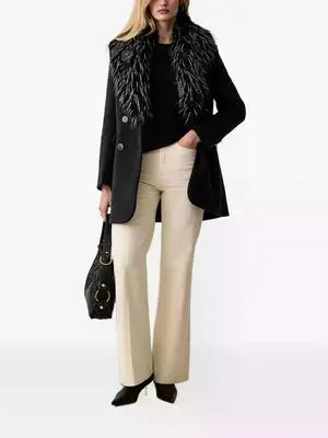 FRACOMINA Faux-fur Collar Double-breasted Coat