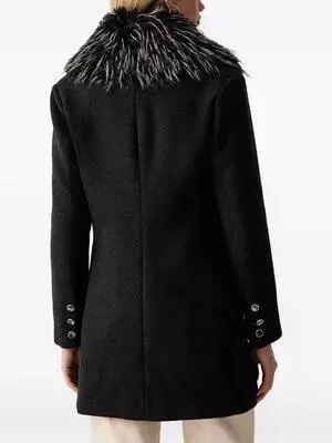 FRACOMINA Faux-fur Collar Double-breasted Coat
