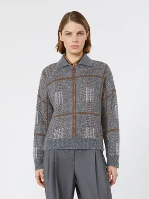 Max Mara Jacquard Wool, Mohair And Cashmere Cardigan