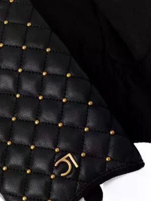 Lola Casademunt Quilted Stud-embellished Gloves - Black