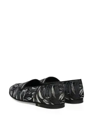 Dolce & Gabbana Leaf-embroidered Loafers