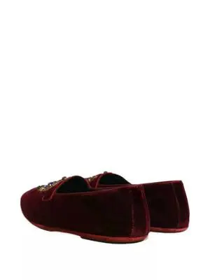 Dolce & Gabbana Crown-patch Velvet Loafers