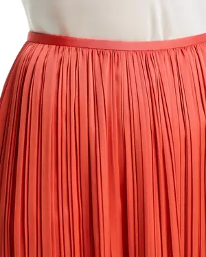 Cinq À Sept Esme Satin Delaine Pleated Midi Skirt