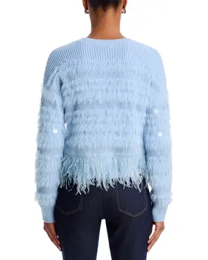 Cinq À Sept Vivi Paillette Wool Blend Sweater