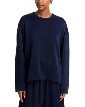 Cinq À Sept Delisa Long Sleeve Crewneck Top - Navy