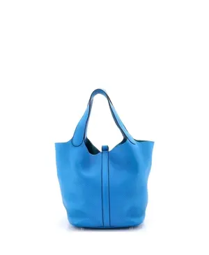 Hermès Mm Picotin Lock Bag Clemence - Blue