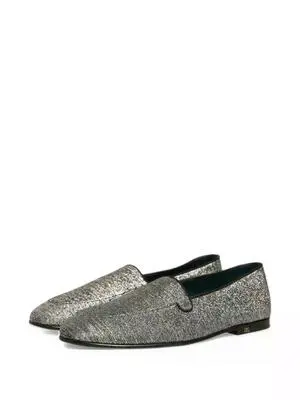 Dolce & Gabbana Glitter-effect Dg Logo Loafers