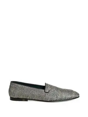 Dolce & Gabbana Glitter-effect Loafers - Silver