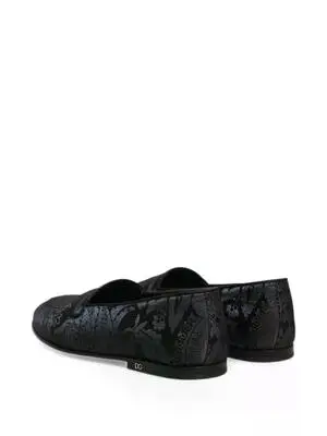 Dolce & Gabbana Jacquard Leather Loafers