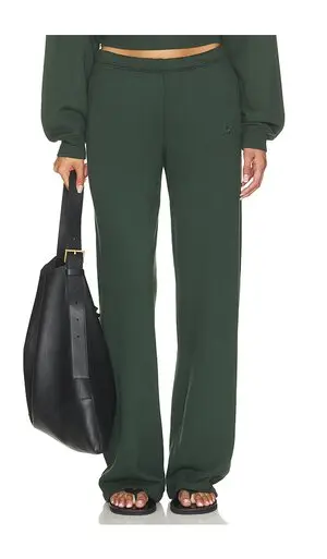 Eterne French Terry Oversized Wide Leg Sweatpant In Grey - Forest