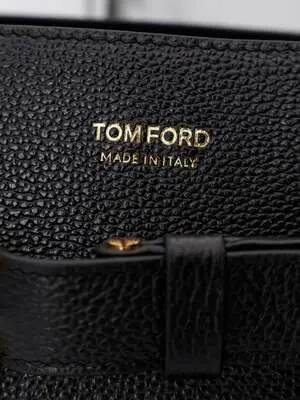 TOM FORD Leather Shoulder Bag With Engraved Logo On The Front