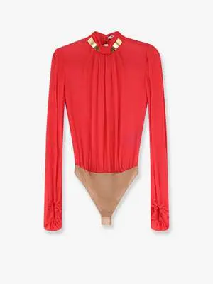 Elisabetta Franchi Viscose Shirt With Body Detail - Red
